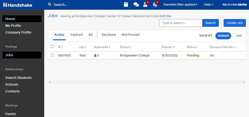 Posting a Job - BC Handshake | Bridgewater College