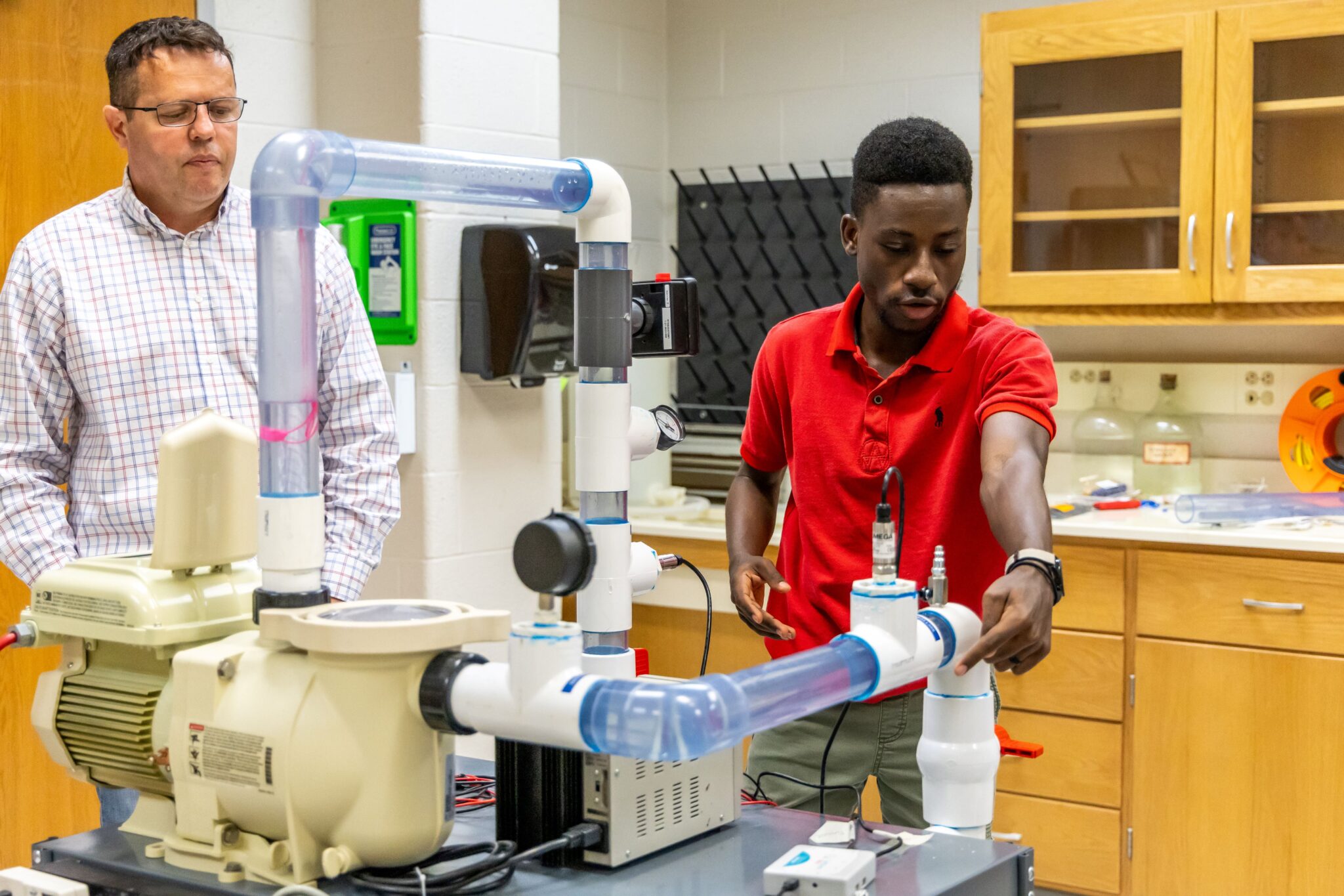 Engineering Student Studies Fluid Movement | Bridgewater College